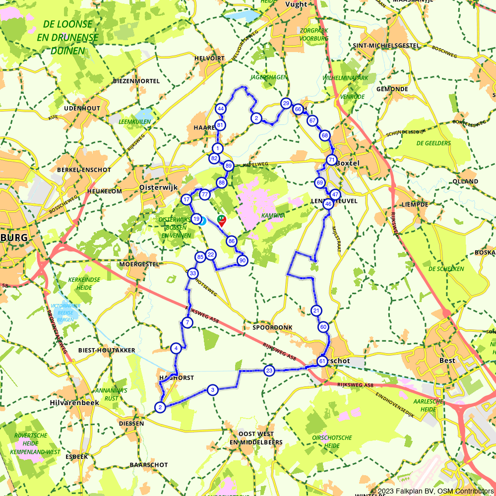 Discover the countryside of Tilburg - Oisterwijk - Cycling route | Route.nl