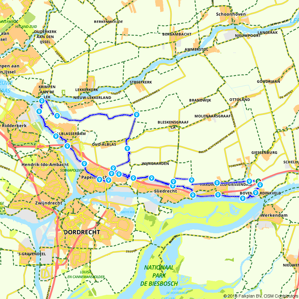 368861 The windmills of Kinderdijk and the polder