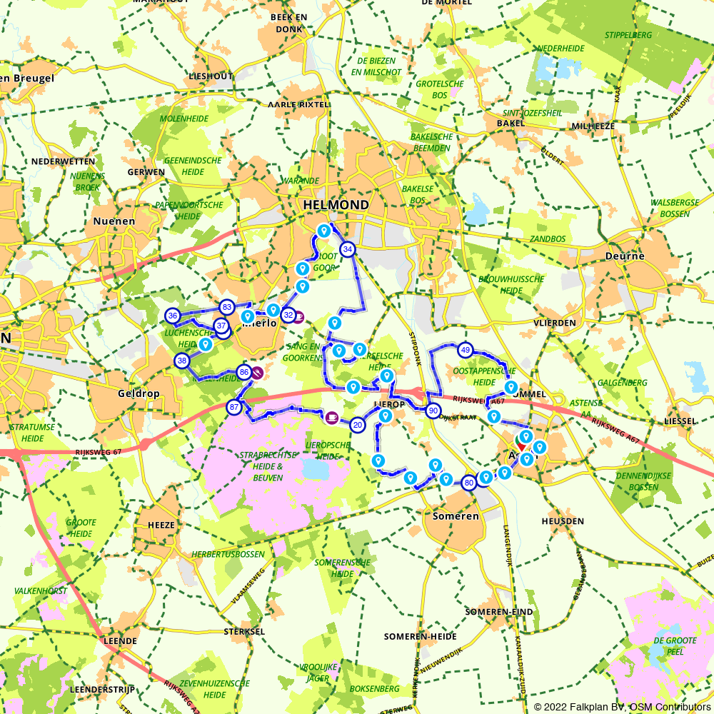 BAA bicycle 3-day Asten Tour Mierlo - Asten - Cycling route | Route.nl