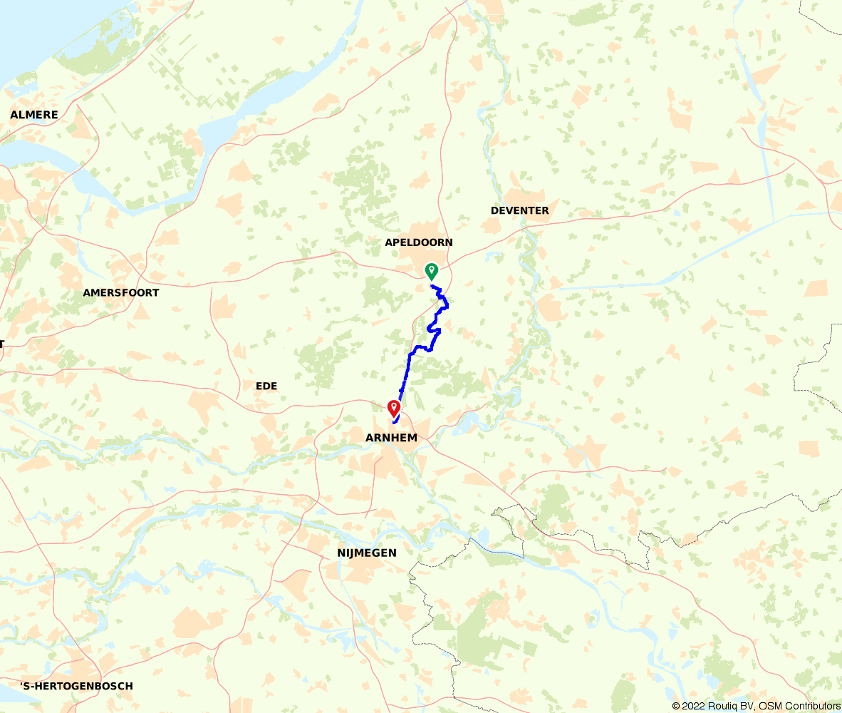 day 8 Lieren - Arnhem - Apeldoorn - Cycling route | Route.nl