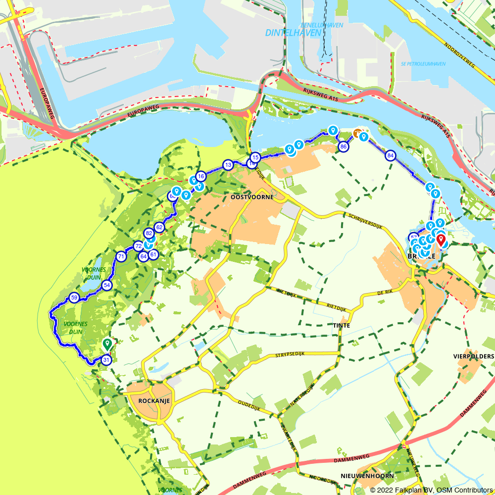 Coastal path 1 - 9 Rockanje to Brielle - Westvoorne - Hiking route ...