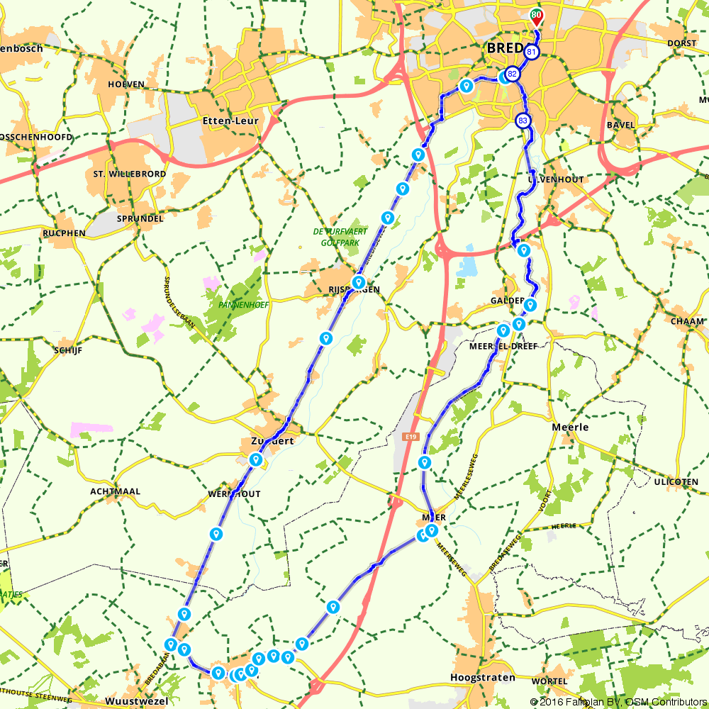 Round Breda 58km - Breda - Cycling route | Route.nl