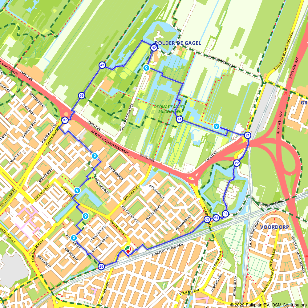 Rondje OvervechtStation-Noorderpark-Blauwkapel, 8km - Utrecht ...