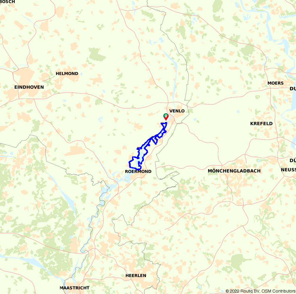 loop of the Maas from Steyl to Roermond and back via the other side ...