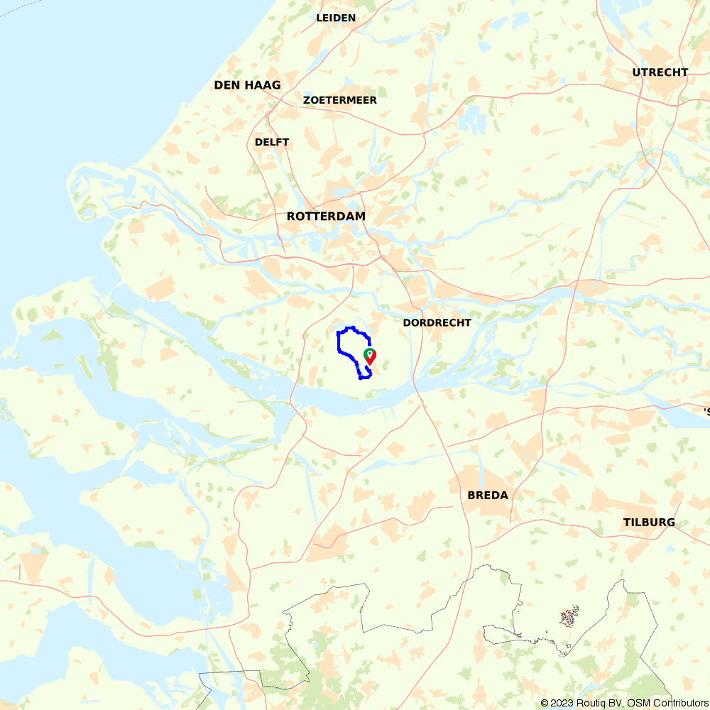 Oudeland of Strijen - Hoeksche Waard - Hiking route | Route.nl