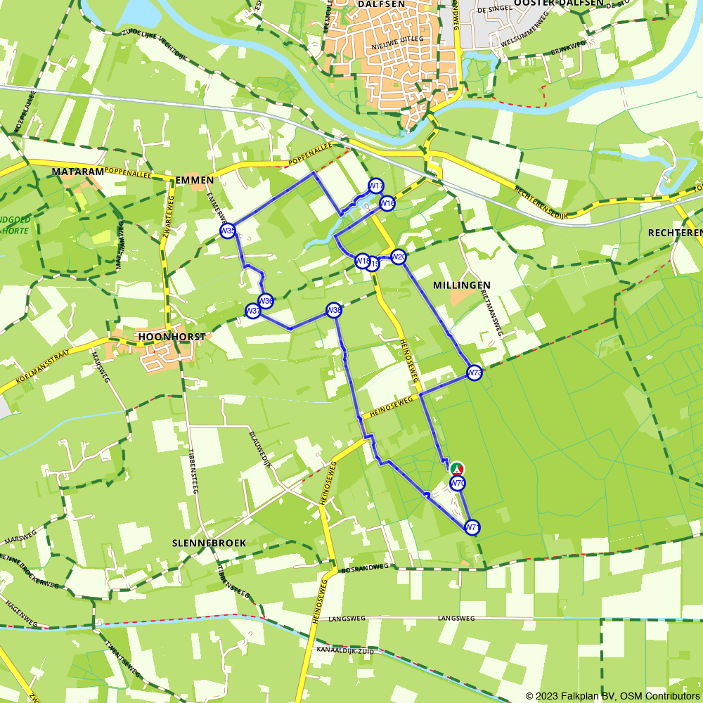 Walking through estates near Dalfsen - Dalfsen - Hiking route | Route.nl