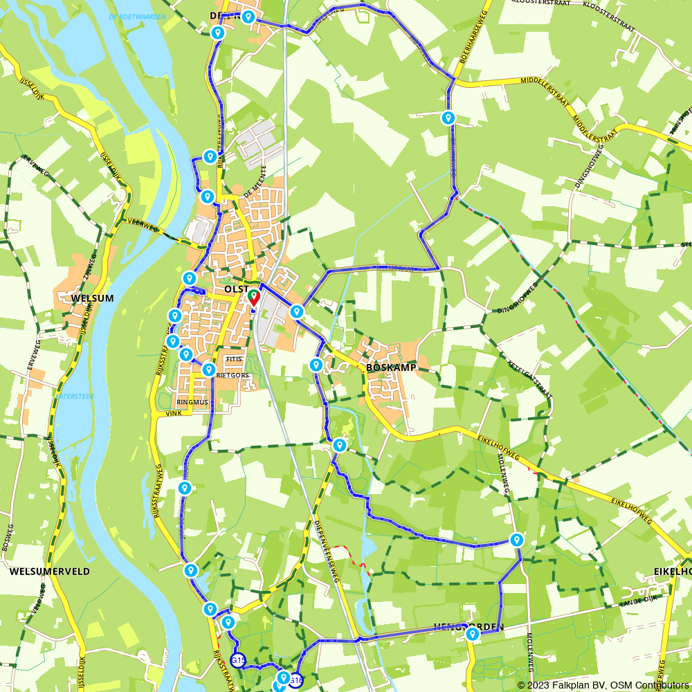 Round Olst-Wijhe - Olst-Wijhe - Hiking route | Route.nl
