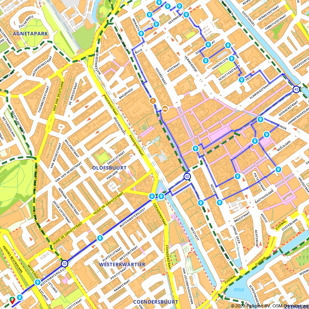 Tour of Delft according to Fred - Delft - Hiking route | Route.nl