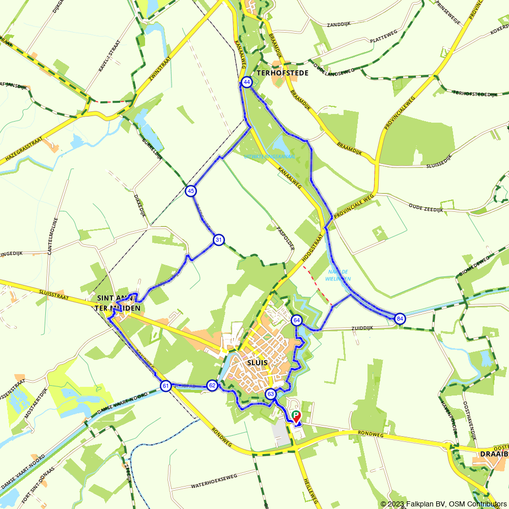sluis noord - Sluis - Wandelroute | Route.nl