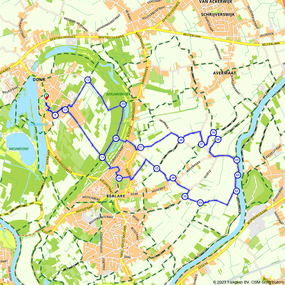 Berlare P Donkmeer to Rest t Veerhuis - Berlare - Hiking route | Route.nl