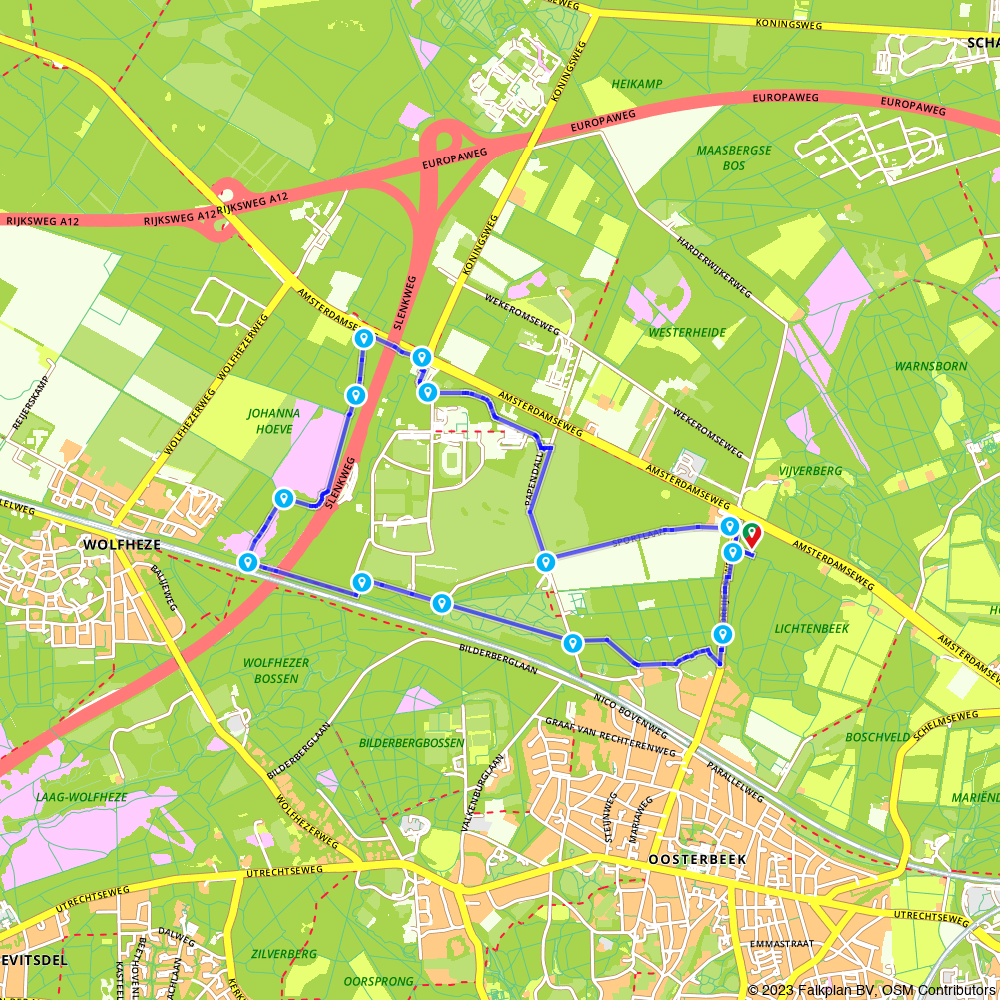 Around Papendal - Arnhem - Hiking route | Route.nl