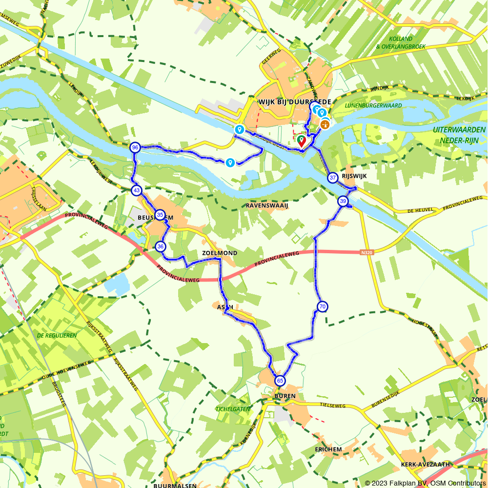 Duurstede - Wijk bij Duurstede - Cycling route | Route.nl