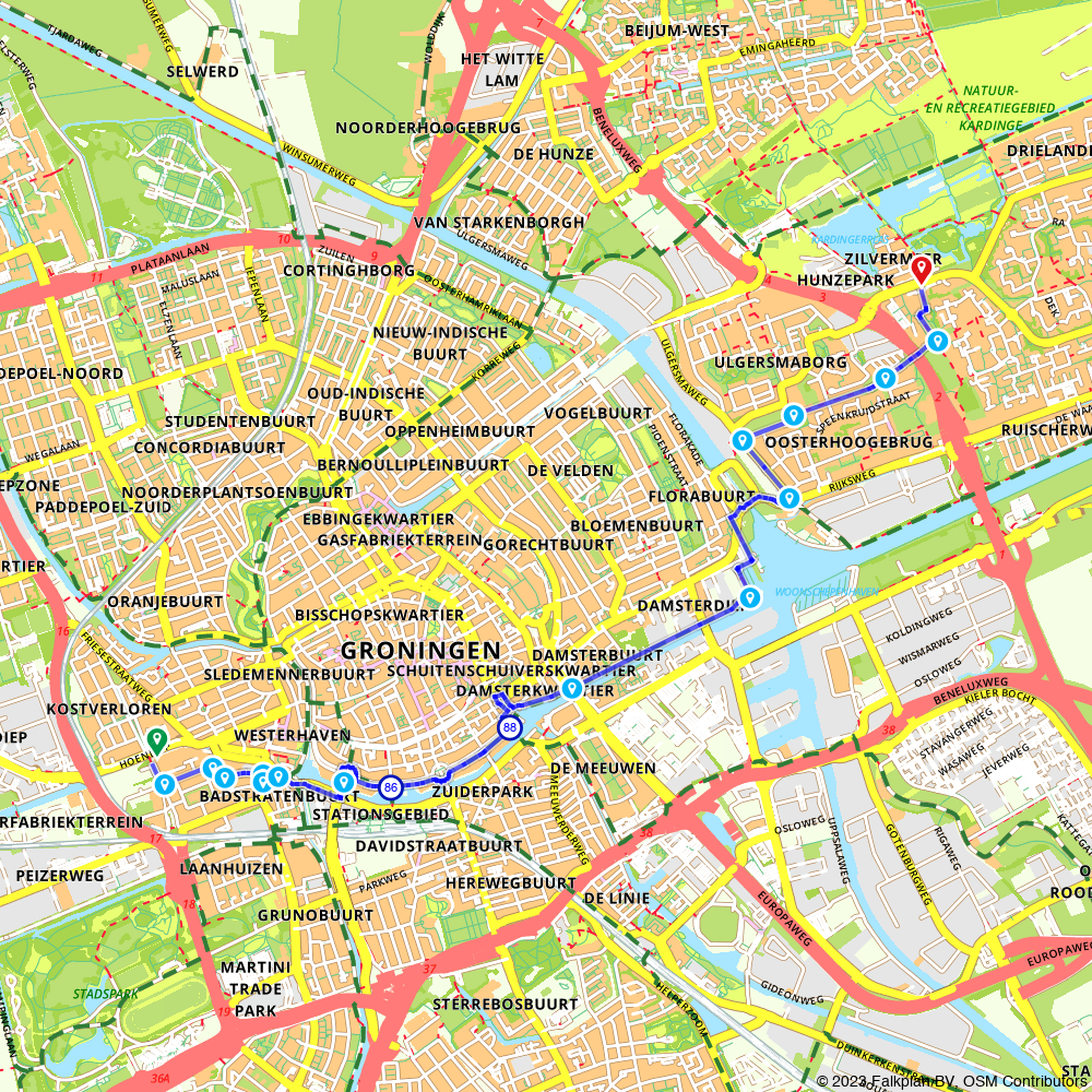 3917462 Route through Groningen