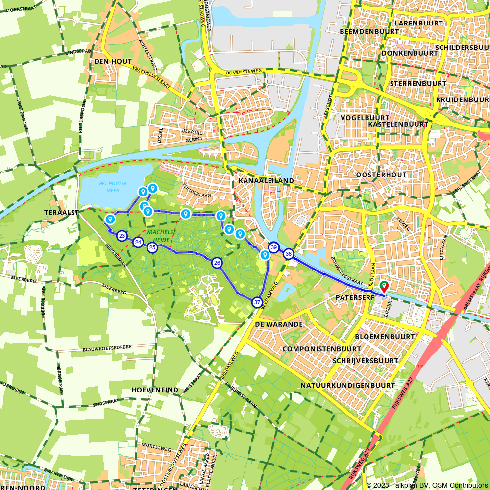 Route Galvanitas Oosthout 2023 (9km) - Oosterhout - Hiking route | Route.nl
