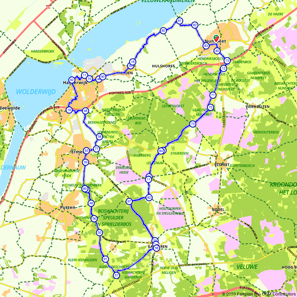 3990020 Rondje Garderen en Harderwijk vanuit Nunspeet