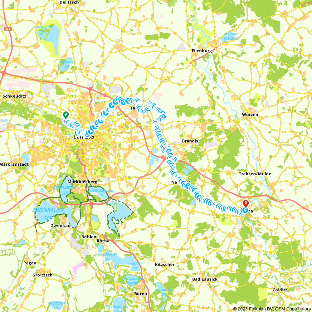 Parthe Mulde Fietsroute - Leipzig - Fietsroute | Route.nl