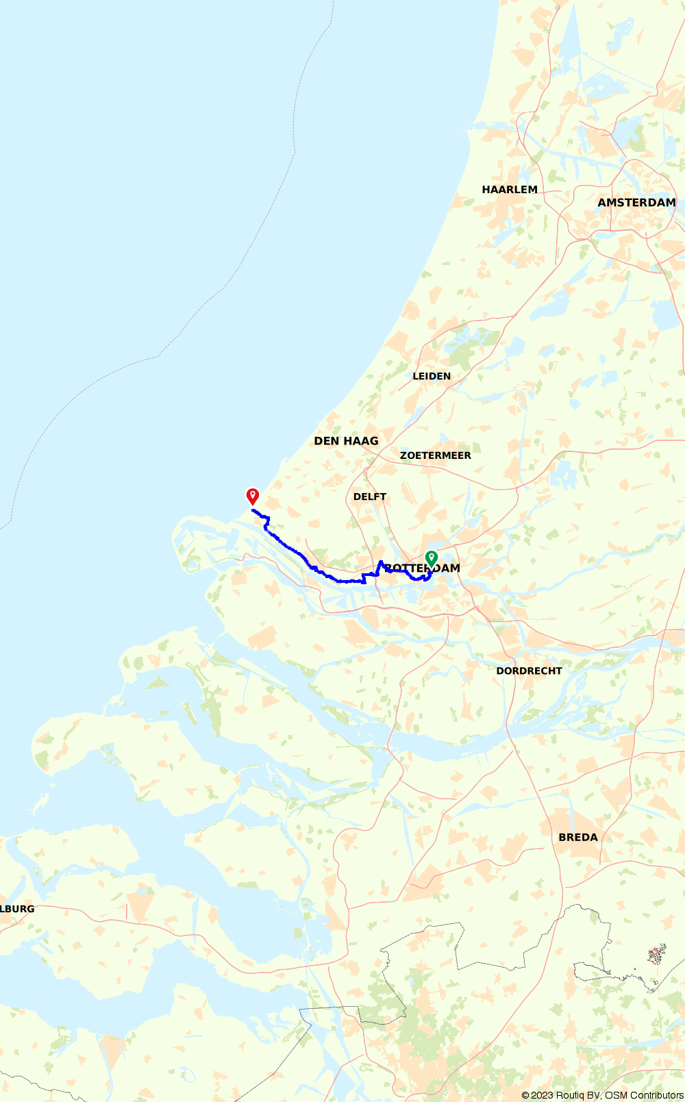 401783 From city to beach route