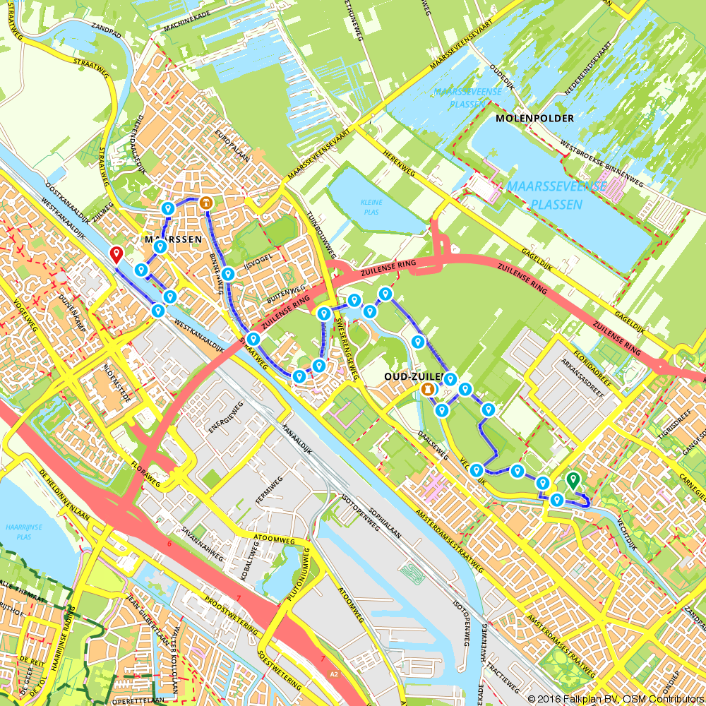 Route Vecht (Utrechtpad) via Slot Zuylen - Utrecht - Hiking route ...