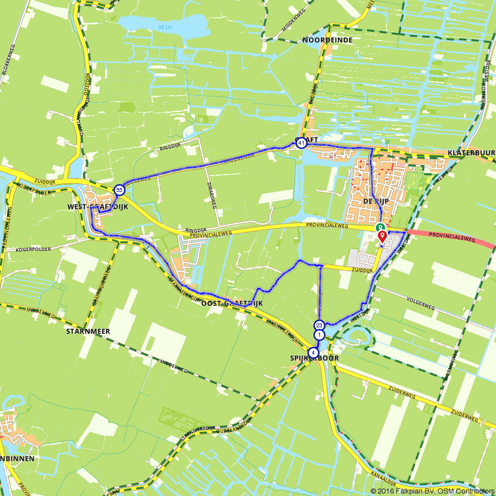 Route de Rijp via West Graftdijk and Spijkerboor to De Rijp - Alkmaar ...