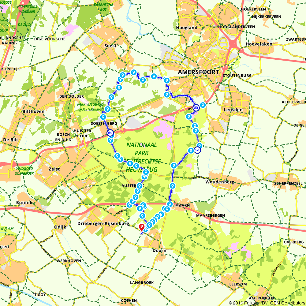 Route 40 km around Doorn - Utrechtse Heuvelrug - Cycling route | Route.nl