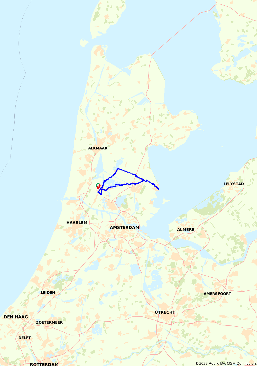 Round Assendelft / Volendam - Zaanstad - Cycling route | Route.nl