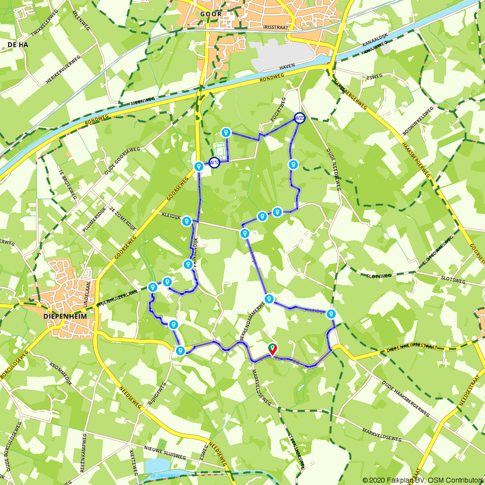 Route through Diepenheim - Hof van Twente - Hiking route | Route.nl