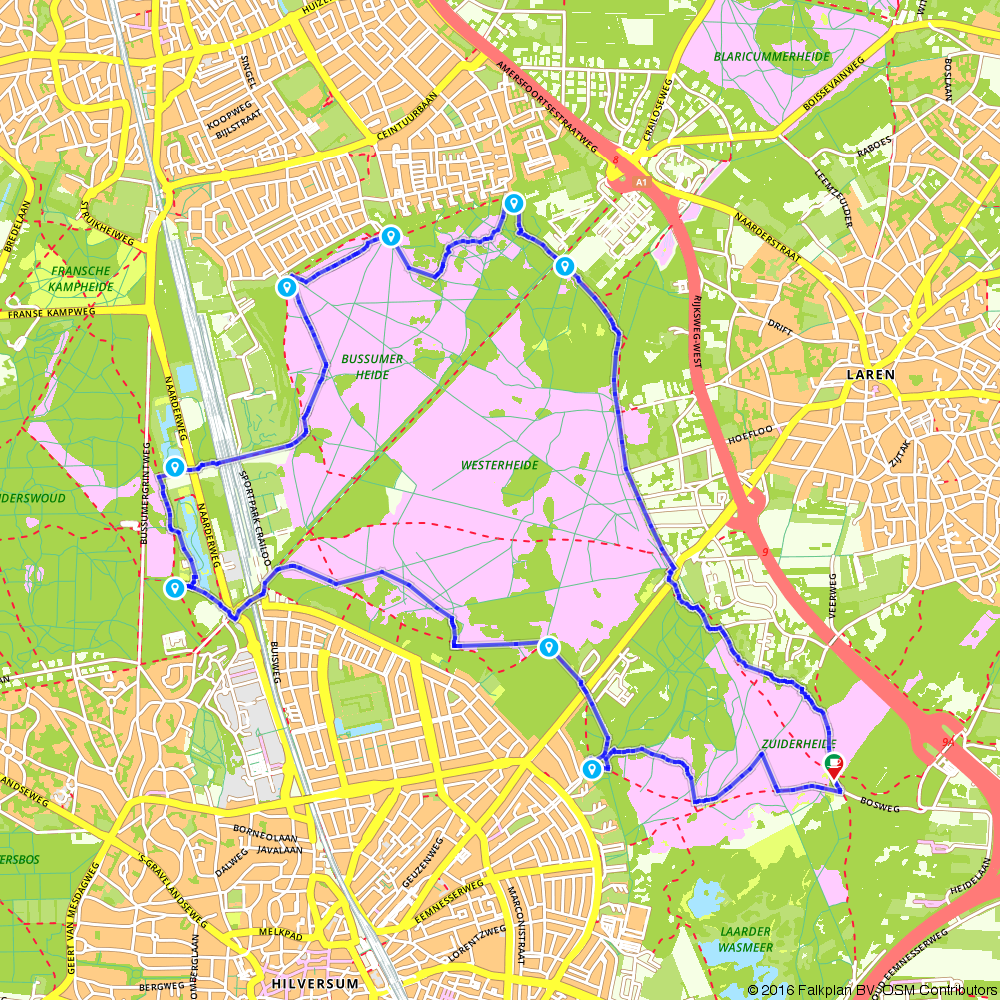 Tour of Hilversum - Laren - Hiking route | Route.nl