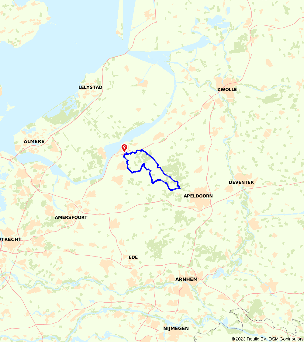 57km; Konijnenberg - Uddel - Elspeet - Konijnenberg - Harderwijk ...