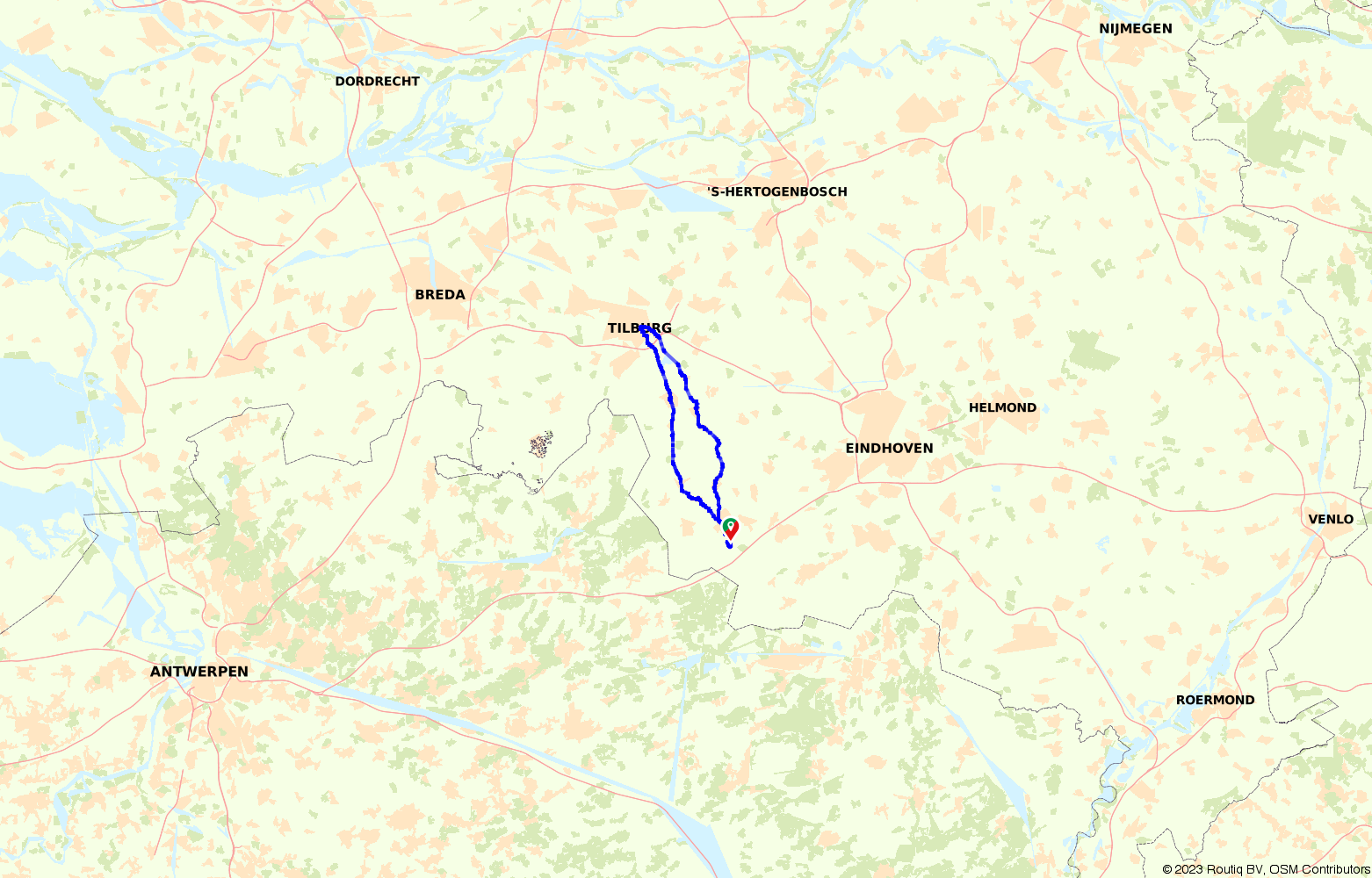 round Blade Tilburg - Bladel - Cycling route | Route.nl