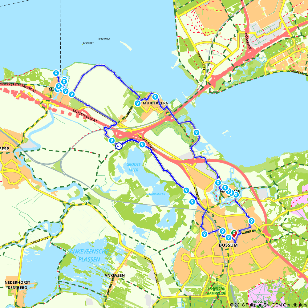 Tour of Naarden Muiden Muiderberg - Gooise Meren - Cycling route | Route.nl