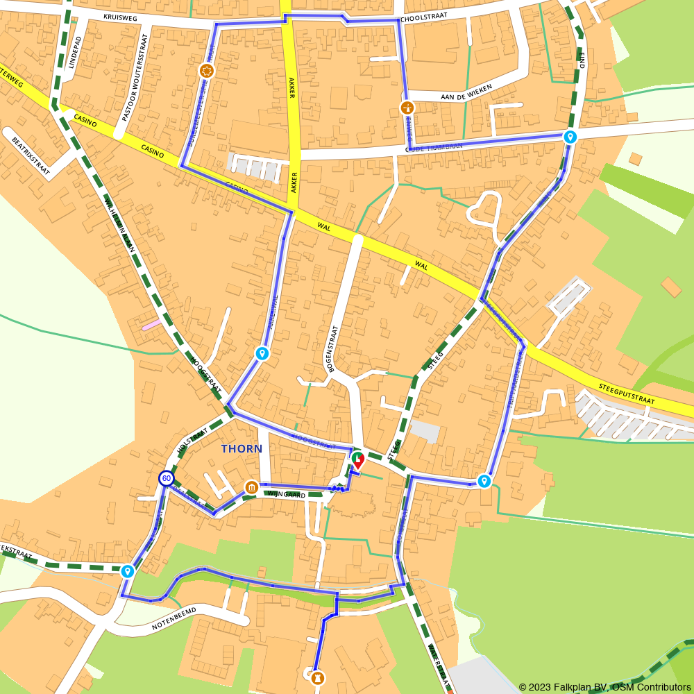 Walking through the white town of Thorn - Maasgouw - Hiking route ...