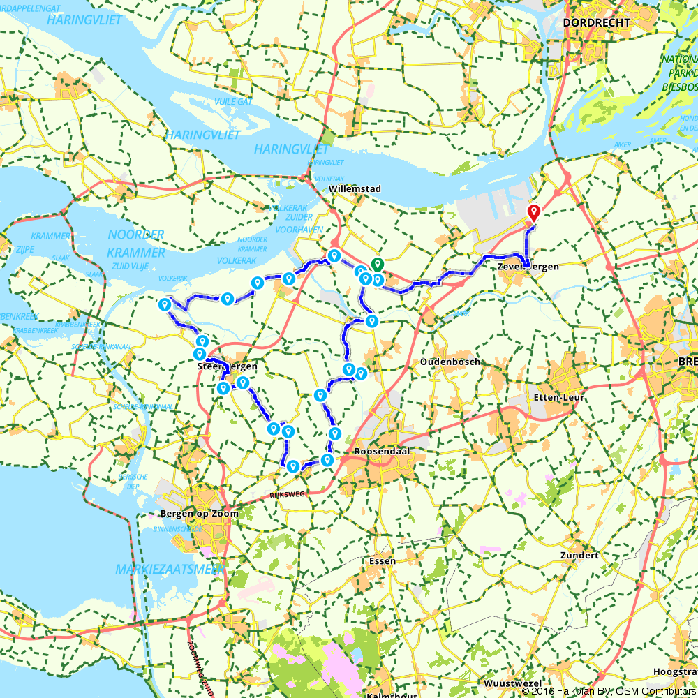 438704 Route through Fijnaart