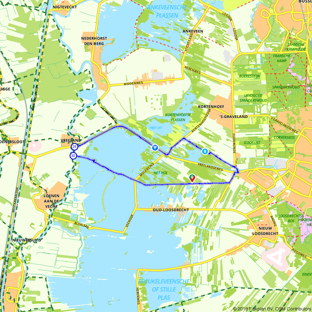Walking route Loosdrecht Lakes - Wijdemeren - Hiking route | Route.nl