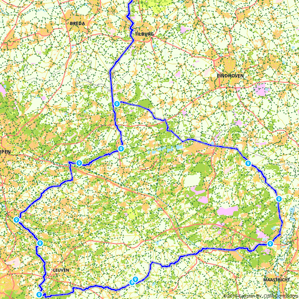 Flanders route with bicycle campsites 2016 350 km - Loon op Zand ...