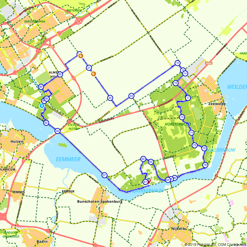 An oasis of peace around Zeewolde - Zeewolde - Cycling route | Route.nl