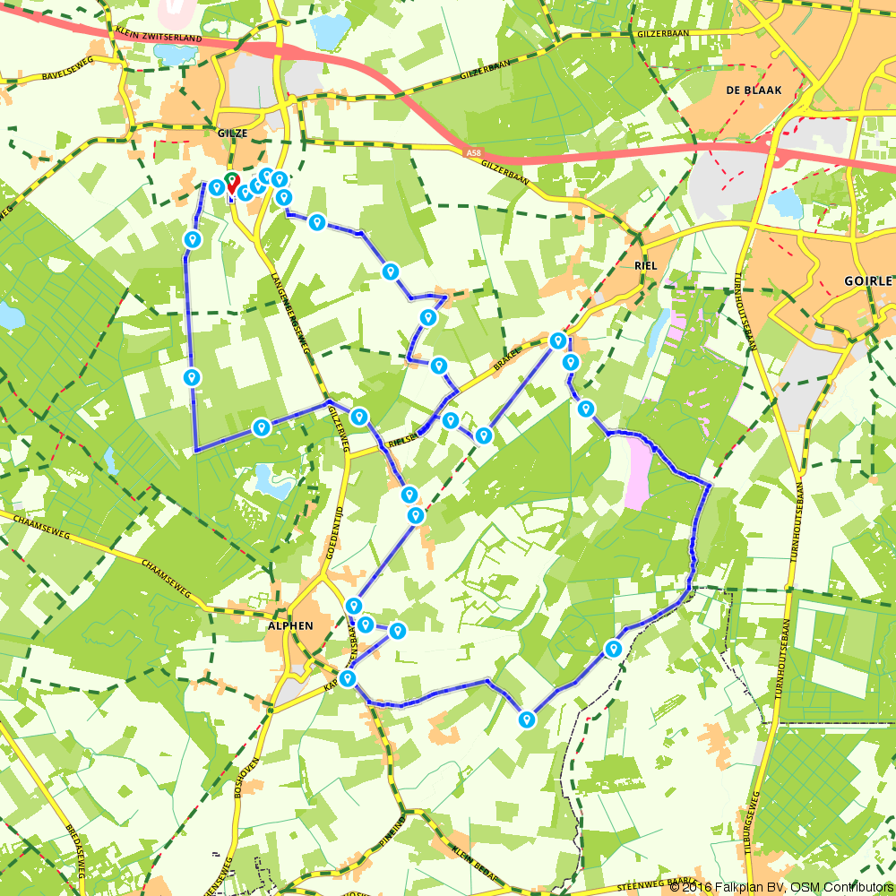 Tour between Gilze, Riel and Alphen - Gilze en Rijen - Cycling route ...