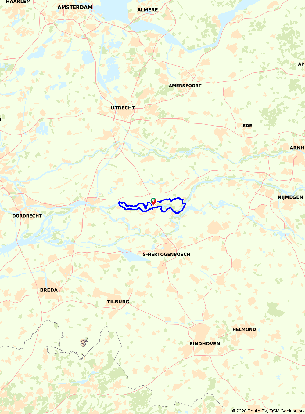 Tour of Zaltbommel, along the Waal; 57.8 km - Zaltbommel - Cycling ...