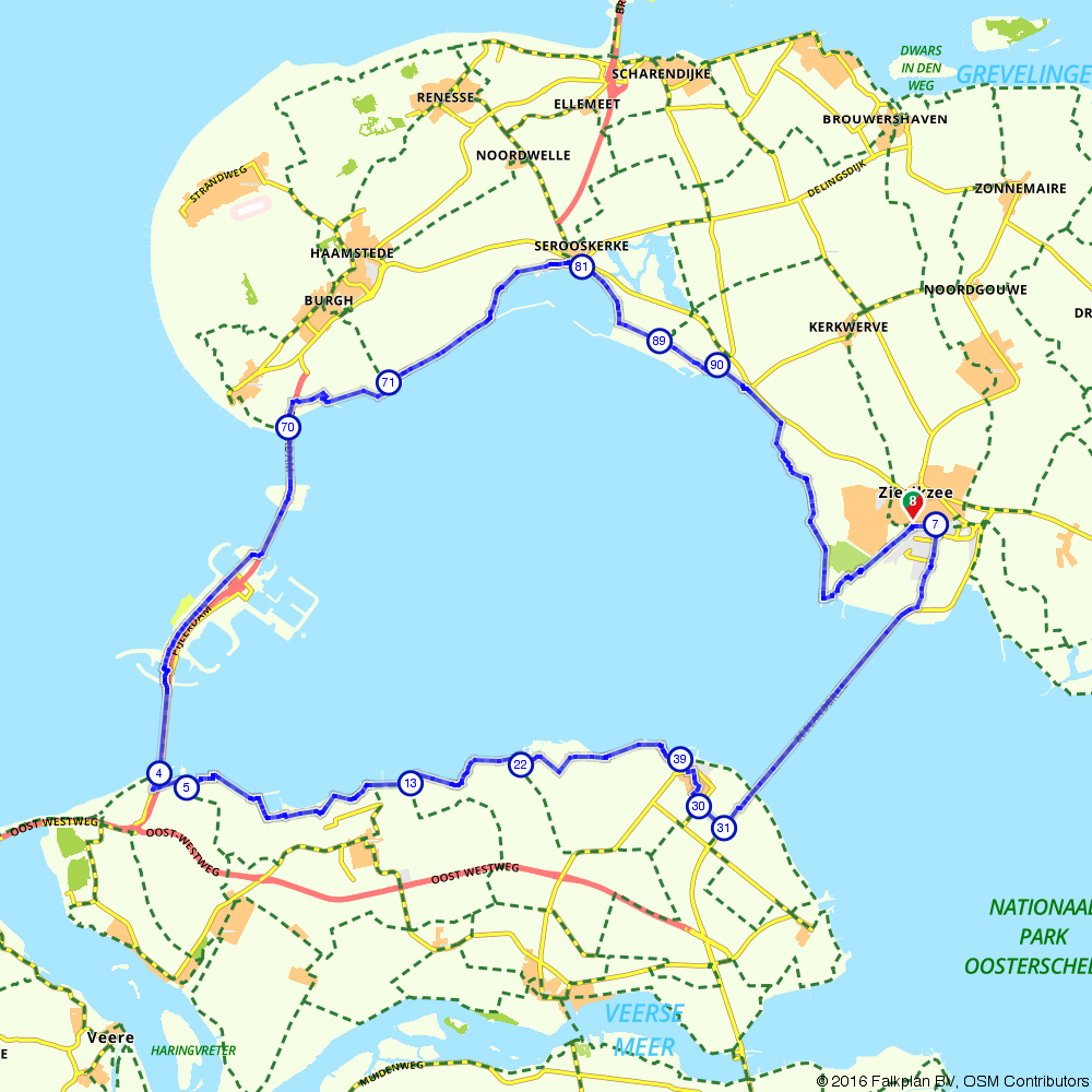 495078 A tour of the Oosterschelde (55.1km)
