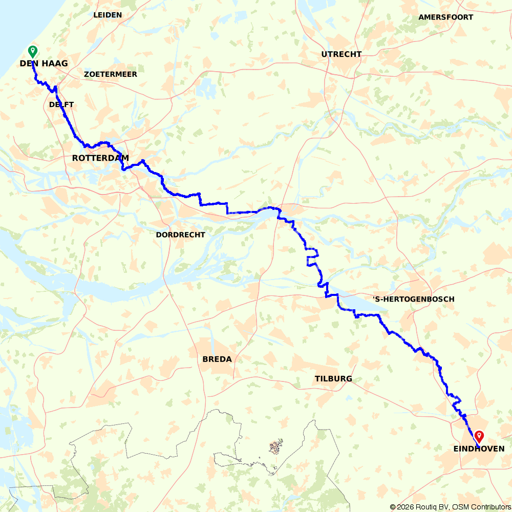 Eindhoven 165 - The Hague - Cycling route | Route.nl