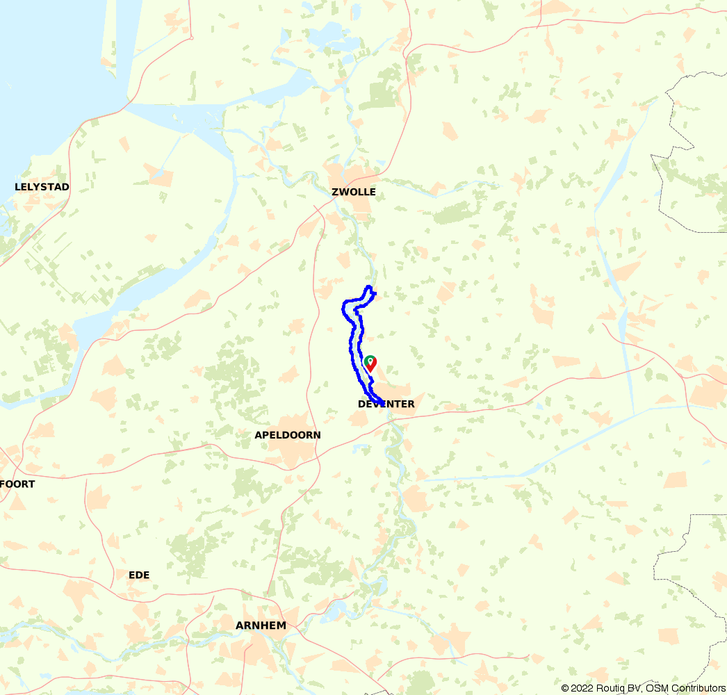 Ferry route across the IJssel - Deventer - Cycling route | Route.nl