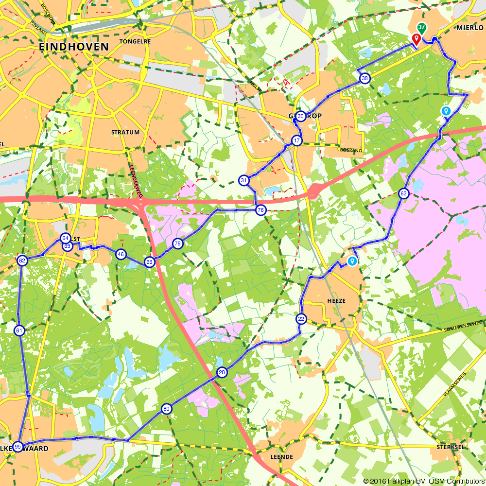 Tour of Mierlo-Valkenswaard-Mierlo - Geldrop-Mierlo - Cycling route ...