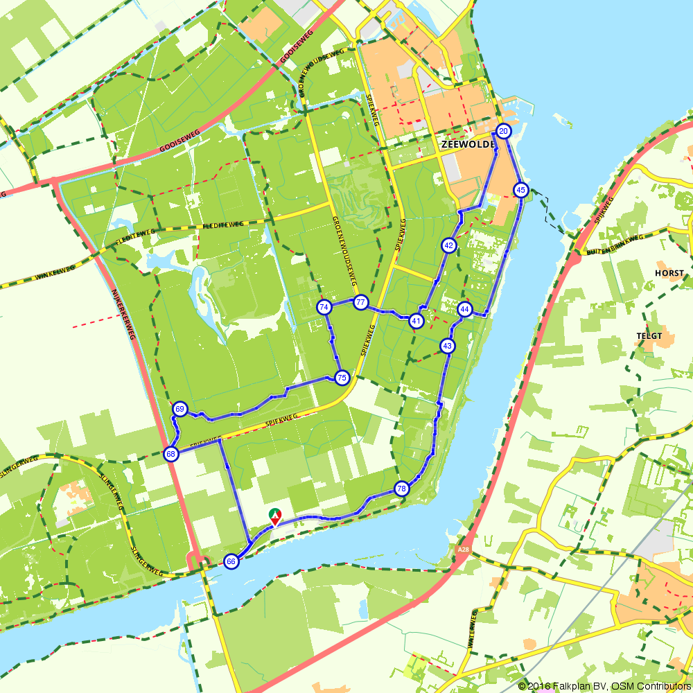 511375 Erkemederstrand to Zeewolde, along the quay and through the woods