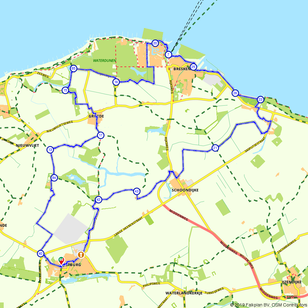A patchwork of polders around Oostburg - Sluis - Cycling route | Route.nl