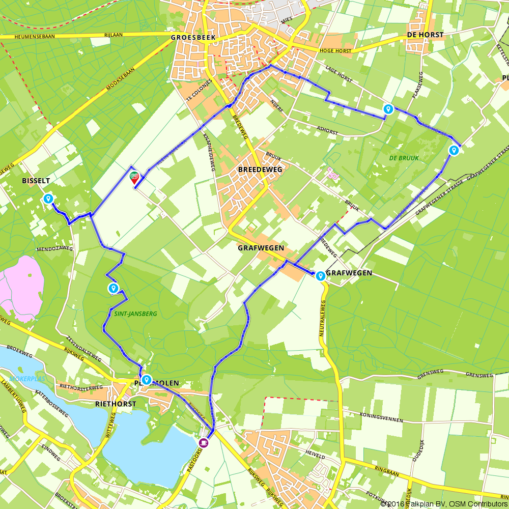 From Groesbeek to Mook - Berg en Dal - Hiking route | Route.nl
