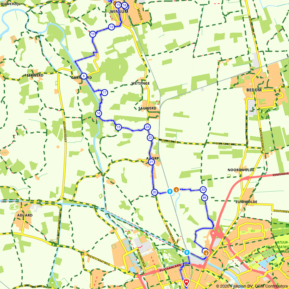 530023 Walking from Winsum to Groningen