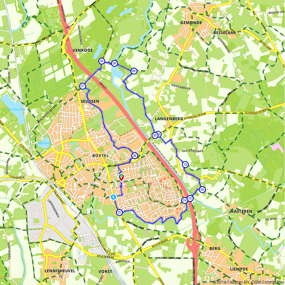 Boxtel East towards Hooibrug - Boxtel - Hiking route | Route.nl