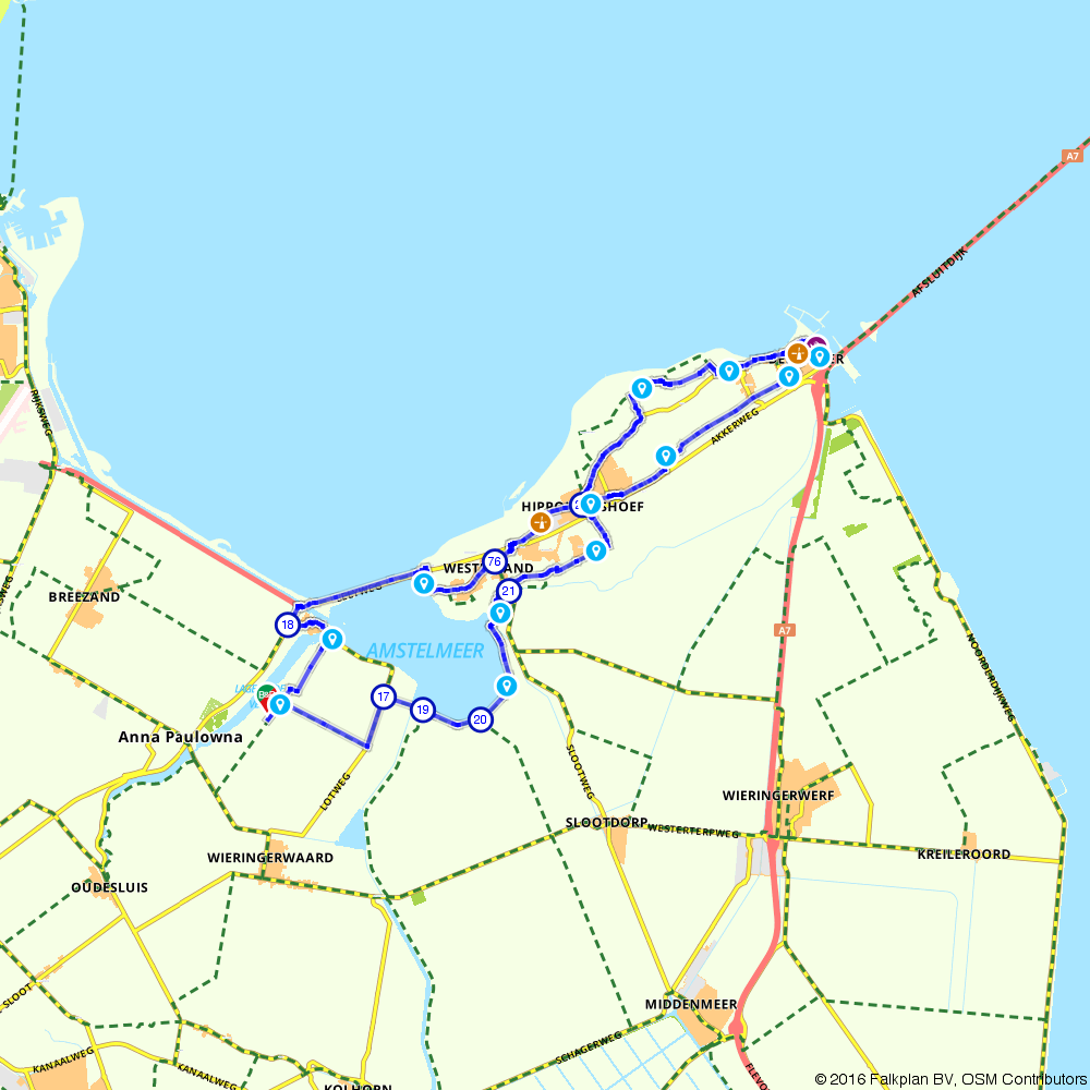 Route door de Oostpolder en Voormalig eiland Wieringen - Anna Paulowna ...