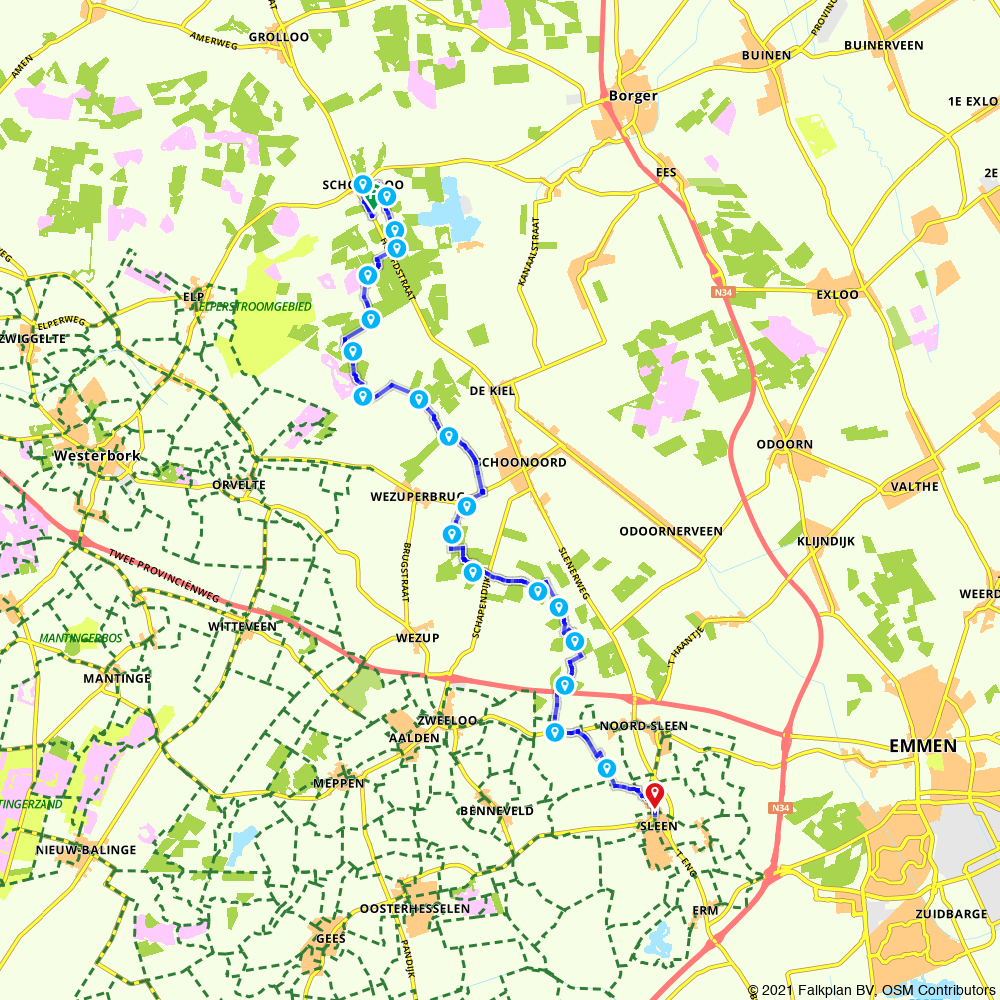 The sixth stage of the Pieterpad - Aa en Hunze - Hiking route | Route.nl