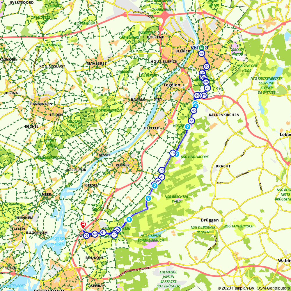 The 22nd stage of the Pieterpad - Venlo - Hiking route | Route.nl