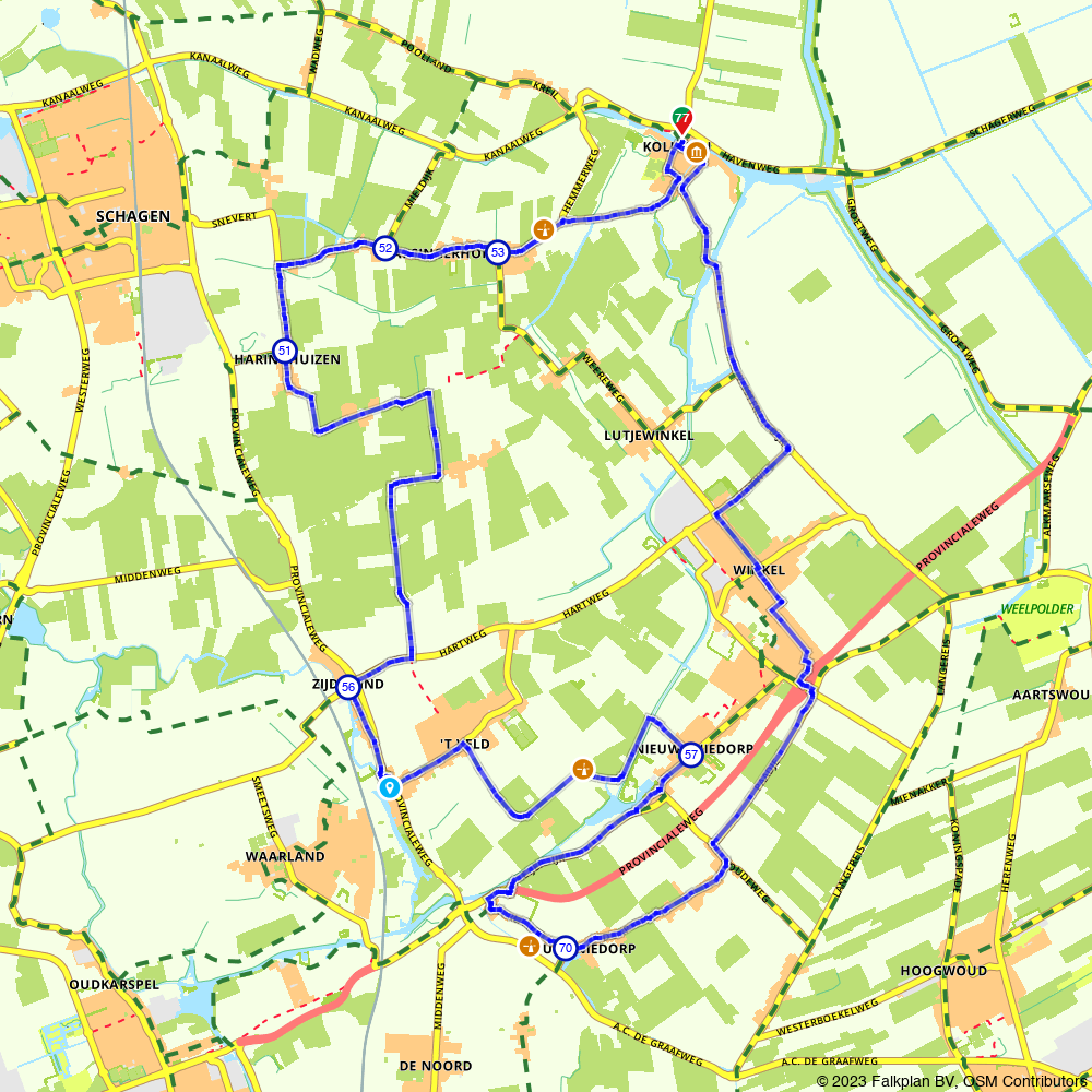 Langs dijken en dorpen in Hollands Kroon - Hollands Kroon - Fietsroute ...